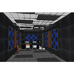 48 Pack Acoustic Foam Panel Wedge Studio Soundproofing Wall Tiles 12" X 12" X 1"