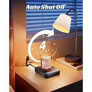 HouseSapp Coffee Mug Warmer for Desk - Candle Wax Plate, Coffee Cup Accessories with 4hrs Auto Shut Off for Milk Tea Water (Black)