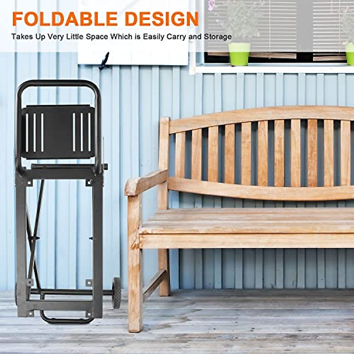 Tabletop Griddle Stand for Blackstone 22 17 Inch Grill, Heavy-Duty Foldable Griddle Cart with Wheels, Griddle Trolley Dining Table, Grill Replacement Part for Outdoor Camping BBQ Cooking Tailgating