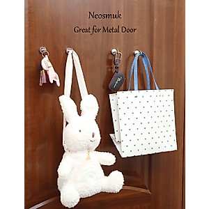 Neosmuk Magnetic Hooks,Heavy Duty Earth Magnets with Hook for Refrigerator, Extra Strong Cruise Hook for Hanging, Magnetic Hanger for Curtain, Grill(Silver, 6 Pack)