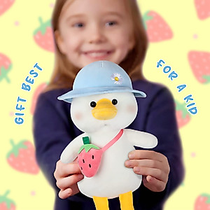 Duck Plush Toy, Stuffed Animal 12 inch Throw Plushie Doll, Soft Fluffy Hug Cushion School Duck- Super Present for Every Age & Occasion