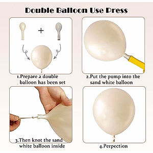 Woaipati 120PCS Pearl White Double-Stuffed Balloons different sizes 18/12/10/5 inch Pearl Balloon Garland Kit for Wedding Women's Birthday Baby Shower Anniversary Party Decorations