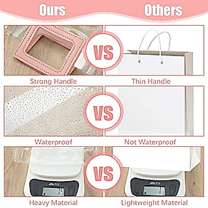 24 Pcs Clear Gift Bag with Handle, Small Transparent PVC Gift Bag Heavy Duty Bulk Tote PVC Bag Plastic Reusable Gift Wrap Bags Shopping Bags for Wedding, Bridal Baby Shower Party Favor, 7 x 4 x 8 Inch