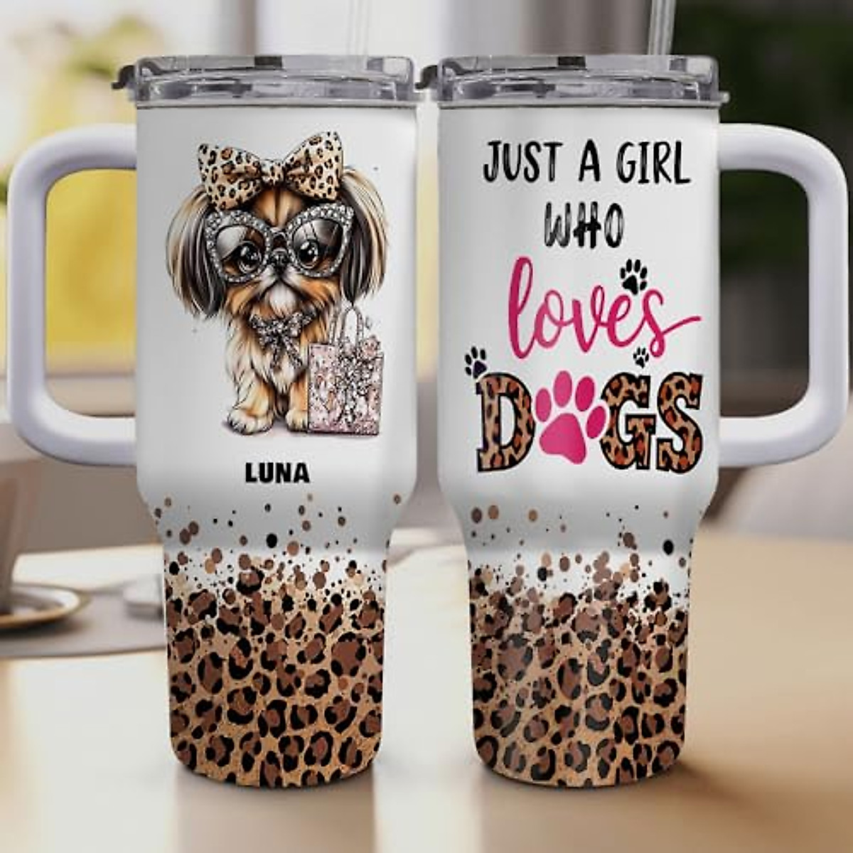 Personalized Dog Tumbler with Pekingese Dog’s Name – Custom Travel Coffee Cup 40oz, Travel Coffee Cup, Gift for Mother's day, Father's day, Christmas 3kEK4W