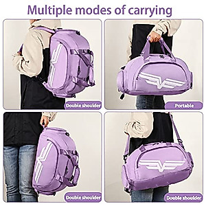 FIORETTO 30L Sports Gym Duffle Bag with Wet Pocket & Shoe Compartment, Water Repellent Weekender Hospital Overnight Bag for Women, Sports Holdall Backpack