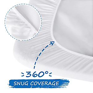 Bassinet Sheet 2 Pack Cotton Fitted Sheets Set for Oval Rectangle Hourglass Bassinet Mattress and Moses Baskets, Super Soft and Breathable Cover for Baby Girl Boy 32''x16''x4'', White