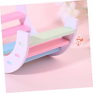 Ipetboom Chinchilla Toys Hamster Wooden Ladder Bridge Rat Chew Toy Guinea Pigs Climbing Toy Small Animals Cage Accessories for Chinchillas Gerbil Mice Ferret Rainbow Color Hamster Toys