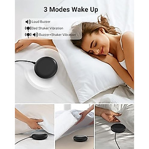 Vibrating Alarm Clock with Bed Shaker : 10 Dynamic Display RGB Clock, 8 Night Light, Brightness Dimmable Loud Alarm Clock for Heavy Sleepers Adults/Kids/Teens