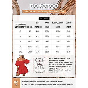 Dokotoo Womens Square Neck Summer Dresses Lantern Sleeve Ruffle A-Line Purple Dresses for Women Elastic Waist Casual Mini Beach Dresses Small