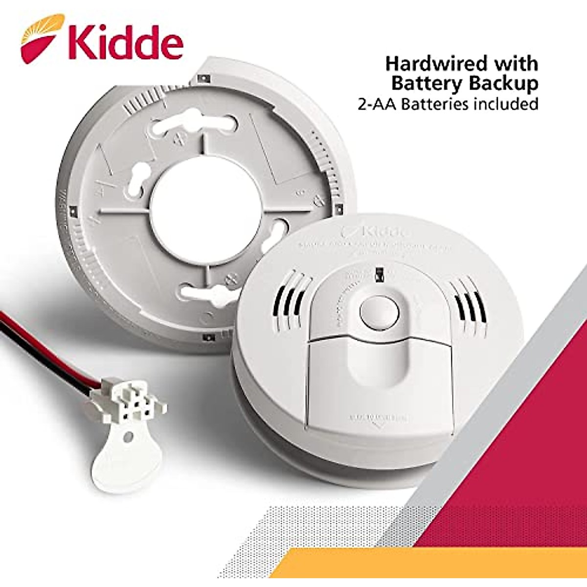 Kidde Hardwired Smoke & Carbon Monoxide Detector, Battery Backup, Interconnectable, LED Warning Light Indicators