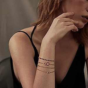 LOYATA Gold Bracelet Gold 14K Gold Filled Dainty Chain Simple Jewelry Gift for Women