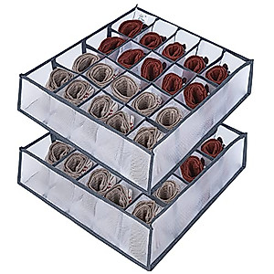 GRANNY SAYS Bundle of 2-Pack Closet Bins with Lids for Storage & 2-Pack Socks Storage Organizers