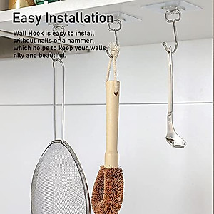 JIQGOZBAN 10 Packs Adhesive Command Hooks, Heavy Duty Wall Hook for Hanging, Waterproof Stick on Hooks for Keys Pictures Bathroom Shower Outdoor Kitchen Door Curtain Rods No Drilling 13lb(Max)