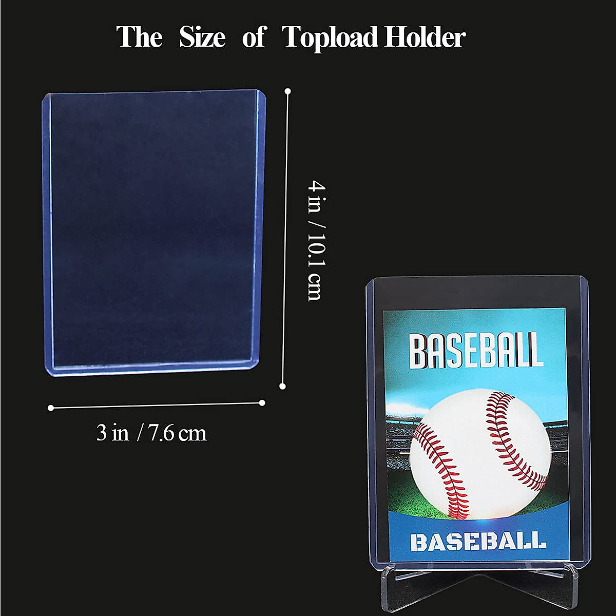 TURKRA 100 Count Premium High Clear Top Loaders and Penny Card Sleeves Set for Collectible Trading Cards and Sports Cards