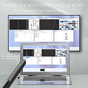 QUI Presentation Clicker, Hyperlink Volume Control Wireless Presenter,PPT PowerPoint Clicker, RF 2.4GHz USB Presentation Remote Control PowerPoint Presentation Clicker for Keynote/PPT/Mac/PC