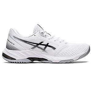 ASICS Women's Netburner Ballistic FlyteFoam 3 Volleyball Shoes, 10.5, White/Black