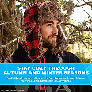 S A Trapper Hat with Lined Faux Fur, Pull On Closure with Chin Buckle, Elmer Fudd Warm Winter hat with Ear Flaps for Women (Nordic White)