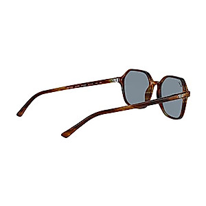Ray-Ban RB2194 John Square Sunglasses, Striped Havana/Blue, 53 mm