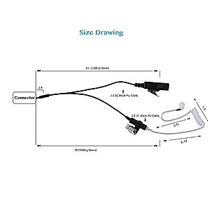 Klykon 2-Wire Covert Acoustic Tube Surveillance Earpiece Headset Mic PTT Kit for Motorola XPR3500e XPR3000 XPR3300 XPR3300e XPR3500 Two Way Radio Walkie Talkie