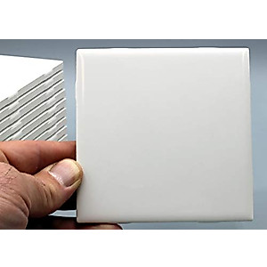 12 Pack of Glossy White Glazed Ceramic Tiles for Alcohol Ink Painting, Decorating, Arts & Crafts, 4.25 x 4.25 Inch Square, Ready-to-Paint Ceramics