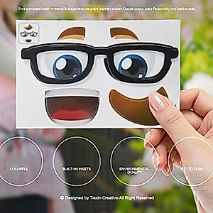 OLizee® Cute Facial Expressions Women Pregnancy Belly Stickers Maternity Photography Props(10 Sheets)