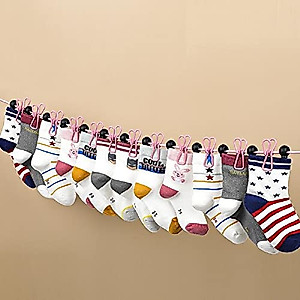 Travel Clothesline,Portable Clothesline with 12pcs Clips,Camping Clothesline for Outdoor and Indoor Use (Pink)