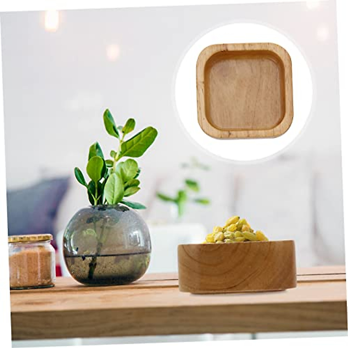 Wooden Bowl Pasta Kit Pasta Containers Glass Snack Containers Glass Basin Cereal Bowl Trifle Bowl Snacks Salad Bowl Salad Bowls Fruit Dish Dessert Wood Salt Glass Salad Bowl ( Color : Small , Size : 9