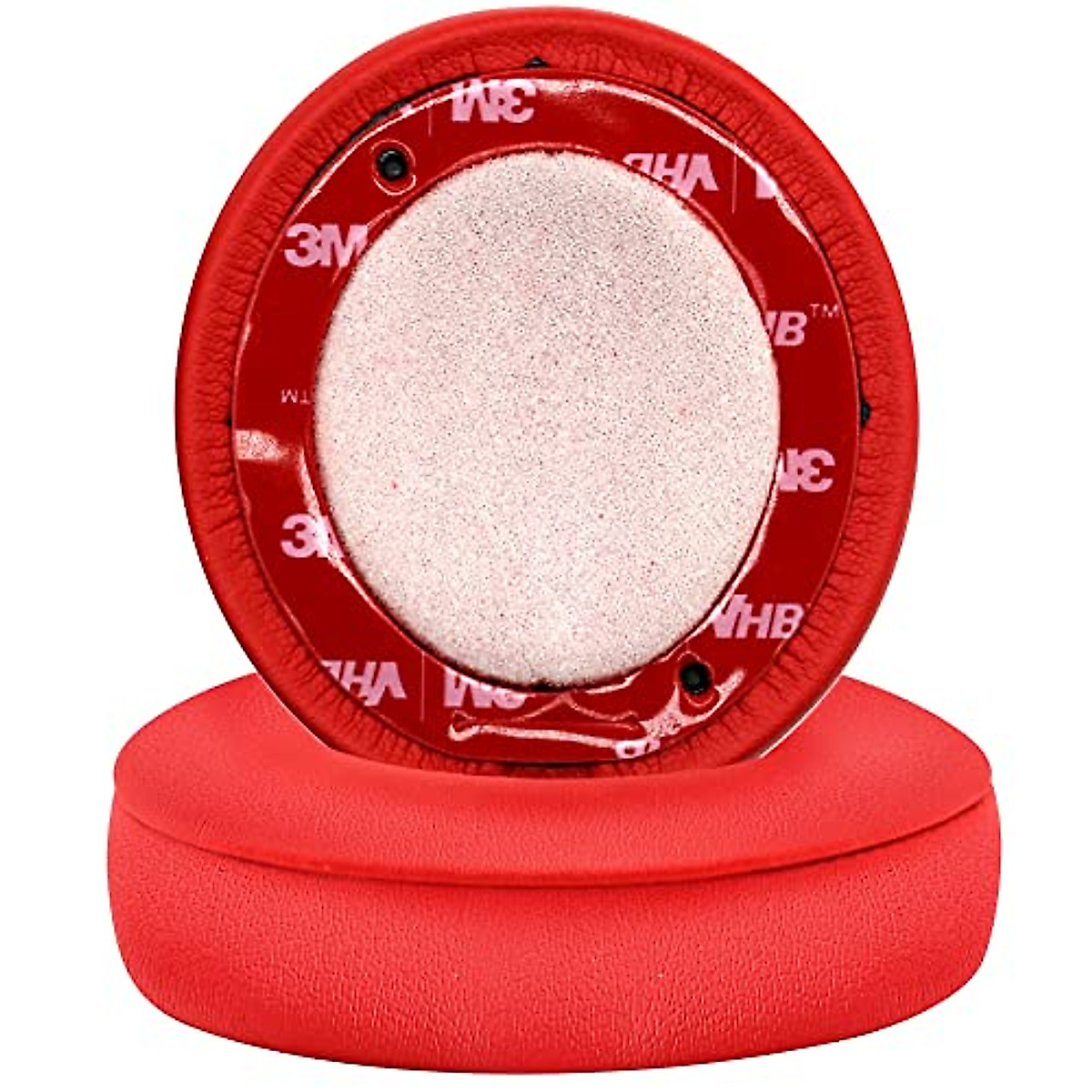 Professional Headphone Replacement Ear Pads for Beats Solo 2 & 3 Wireless ON-Ear Headphones | Does NOT Fit Beats Studio, Enhanced Foam, Luxurious PU Leather QOQOON Preminum Ear Pads Cushions (Red)