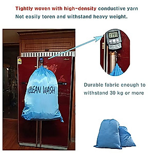 DT&G 2 Packs High Density-Conductive Large Laundry bags / Made of polyester, Drawstring closure, Anti-static / 28”x40” Size / Tear resistance and tight Stitching Dirty Clothes Storage Bags