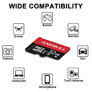 32GB 10-Pack of Micro SD Cards, EASTBULL SD Memory Cards 32GB SD Cards Pack Full HD Video 90MB/s UHS-I U1 Micro SDHC Class 10 for Surveillance Security Cam (10 Units and 2 Adapters)