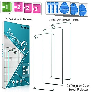 Slanku (3 Pack) Screen Protector for OnePlus Nord N100 Tempered Glass, Bubble Free, Easy to install, Anti-Scratch, Case Friendly