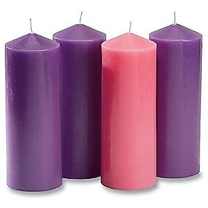 Advent Candle Set of 4 – Pillar Advent Candles - Made In the USA- Christmas Advent Candles for Advent Rings Advent Wreaths, Ring and Wreath Candle Holders - Church & Home Decoration -Velas de Adviento