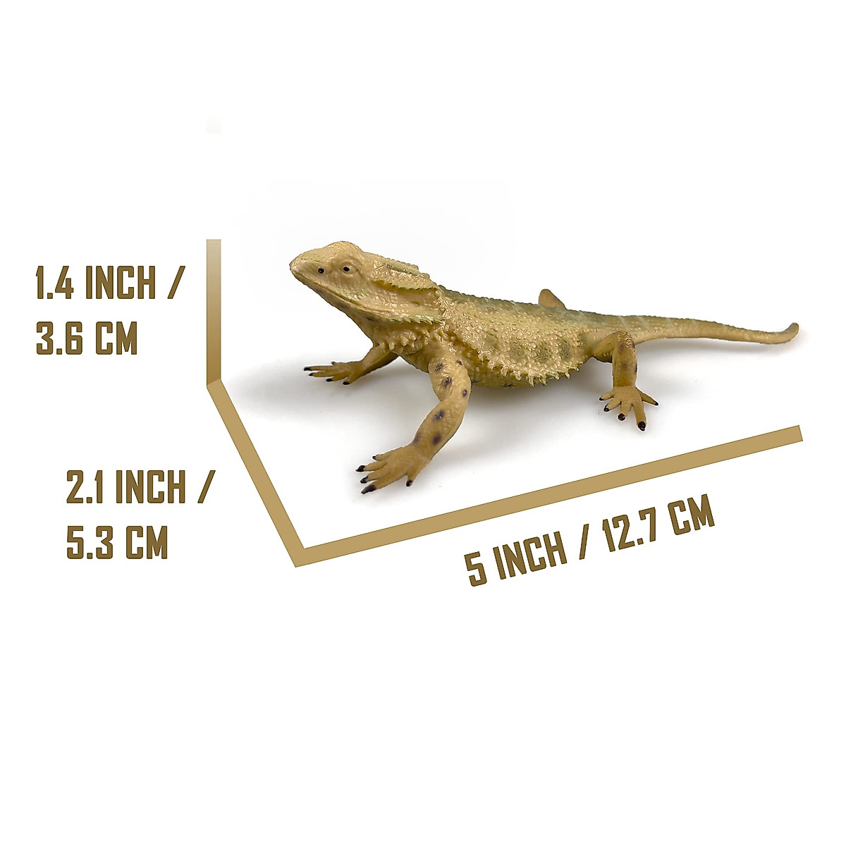 NAKIMO Bearded Dragon Animal Figurine Lizard Toy Realistic Reptile Figures for Decoration, Science Education, Prank Props (Bearded Dragon)