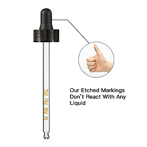 4PK 4oz(120ml) Clear Glass Bottles with Droppers and Phenolic Caps. 120ml Dropper Bottle with Corrosion Resistant Nitrile Rubber and Not Faded Markings. 4oz Bottles with Caps for Juice, Hot Sauces.