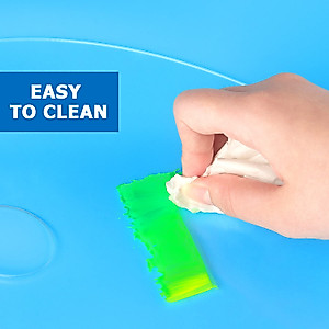 Tamaki 2 Pack Acrylic Paint Palette with Thumb Hole Clear Art Palette, Easy Clean Non-Stick Artist Pallet for Oil Watercolor Craft DIY Art Painting Palette