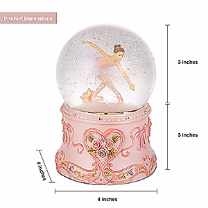 Septwonder Ballerina Snow Globe Plays Ballet Tune Swan Lake, Snowglobe for Wife, Daughter, Granny and Granddaugther