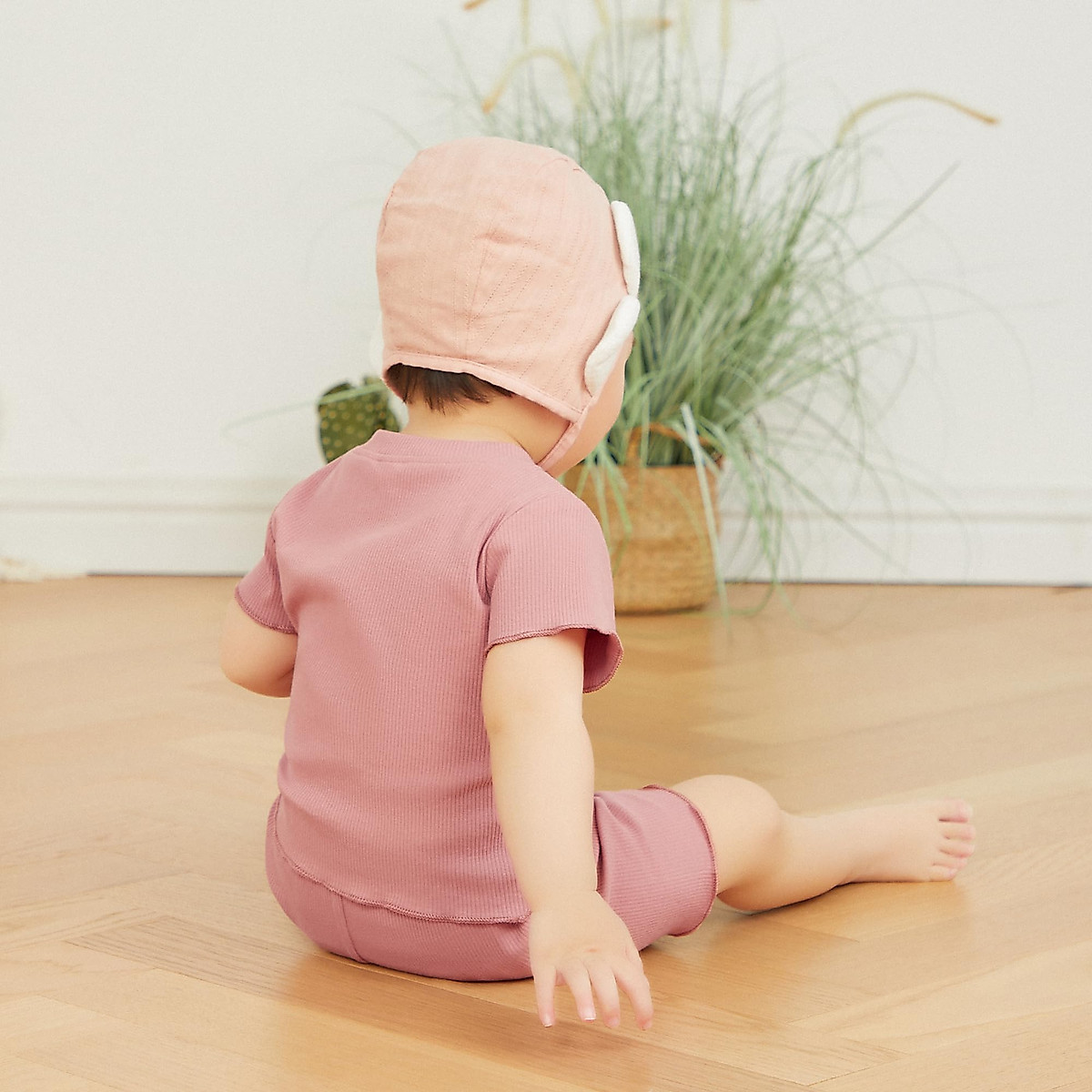 Kupretty 2Pcs Toddlers Baby Girls Summer Clothes Set Ruffle Ribbed Short Sleeves T-Shirt Tops Shorts Comfy Outfits (Pink, 18-24 Months)