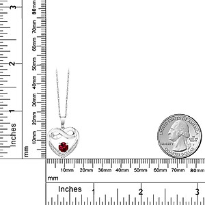 Gem Stone King 10K White Gold 5MM Gemstone Birthstone and White Lab Grown Diamond Infinity Heart Pendant Necklace | Gold Necklace For Women | With 18 Inch Silver Chain