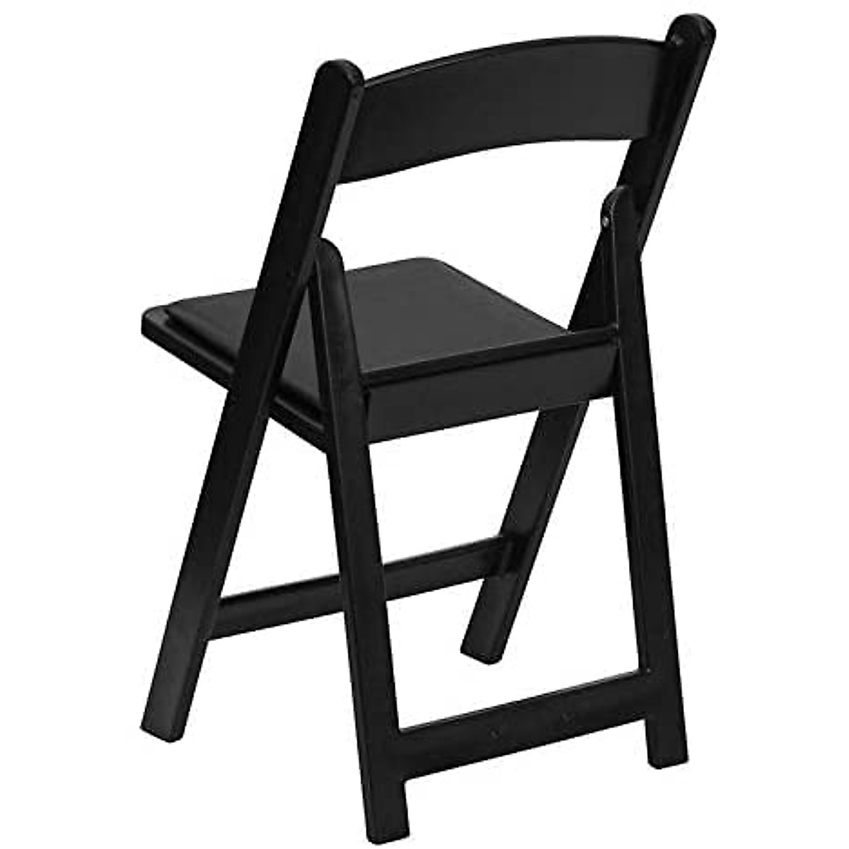 TentandTable Stackable Folding Chairs - Black Resin - Heavy Duty 300-Pound Capacity (8-Pack)