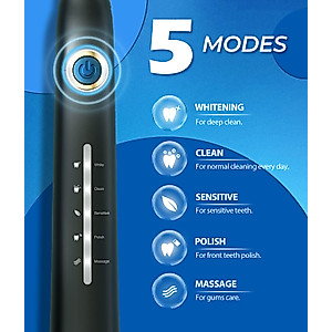 TEETHEORY Sonic Electric Toothbrushes for Adults and Kids, 8 Brush Heads Electric Toothbrush with 40000 VPM Deep Clean 5 Modes, Rechargeable Toothbrushes Fast Charge 4 Hours Last 30 Days