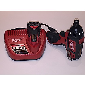 MILWAUKEE ELECTRIC TOOL 2401-22 M12 Cordless 12V Lithium-Ion Screwdriver with Two Batteries, Charger and Case, 1" x 1" x 1"