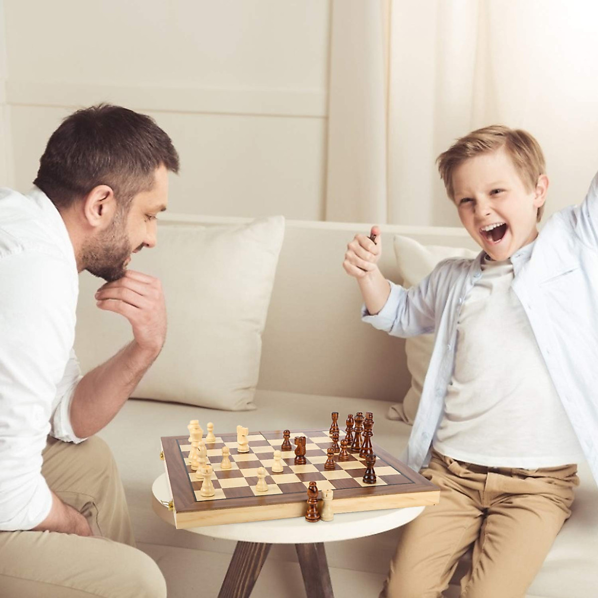 Jaeraph Chess Sets, Wooden Chess Board, Chess Sets for Adults, Magnetic Chess Set, Travel Chess Set, Folding Chess Board Set, Chess Sets for Adults and Kids, Wooden Ajedrez Board Game