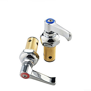 Handle Stem Assembly Fits for T&S Brass Faucets Replace 2815P, Blue Cold and Red Hot Side Spindle Assembly Valve Replacement Part