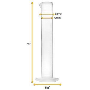 Polypropylene Graduated Cylinder, circular Base, 2000ml