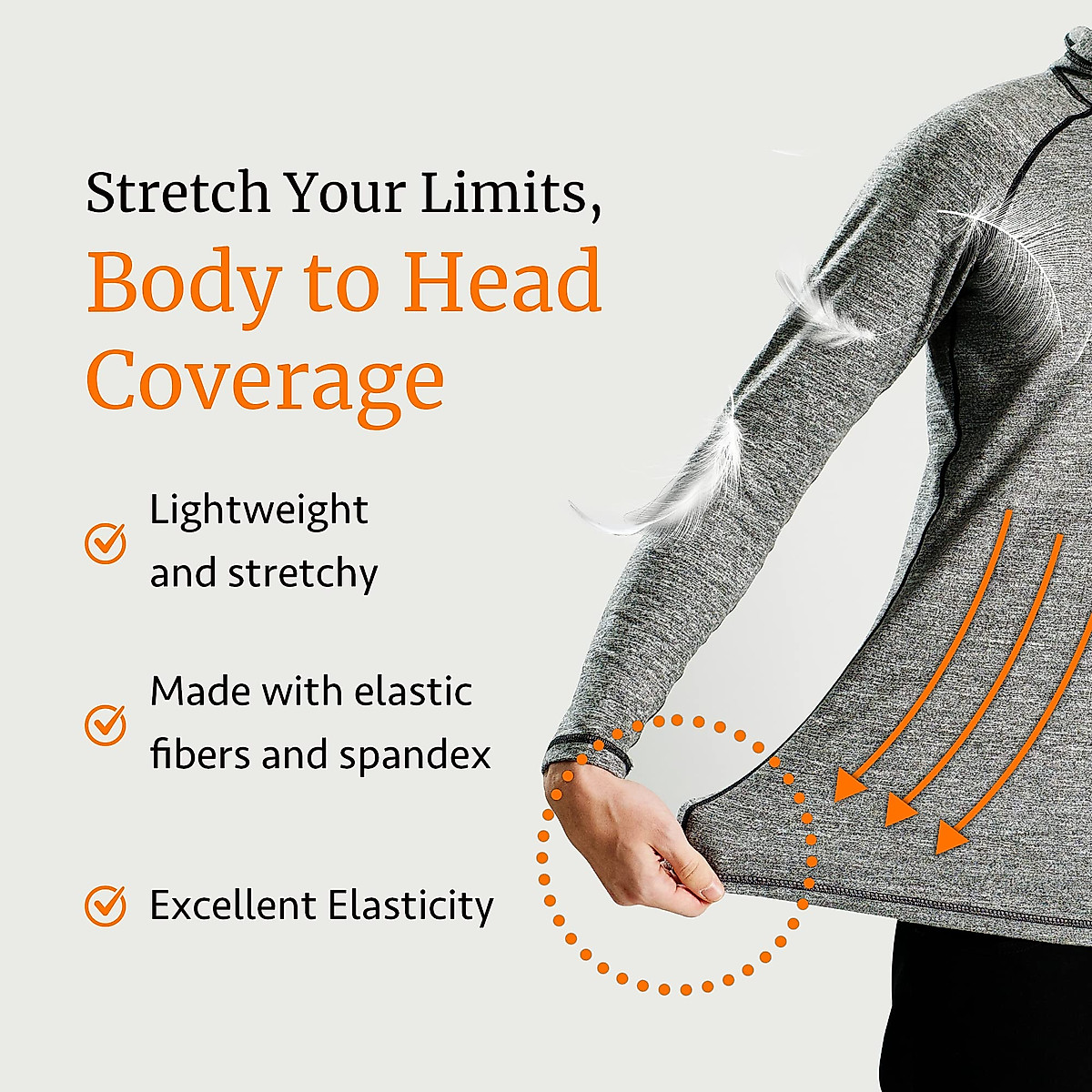 UpgradeWith HugU Heattech Workout Clothes Sportswear | Long Sleeve Workout Tops for Women | Gym Mens Thermal Shirt (M)