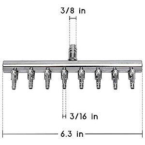 Pawfly 8-Way Aquarium Air Flow Control Lever Valve Chromium Copper Distributor Fish Tank Splitter Pump Accessories