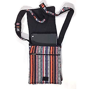 Small Adjustable Tribal Bohemian Crossbody Shoulder Bag Sling Purse or Tablet Case