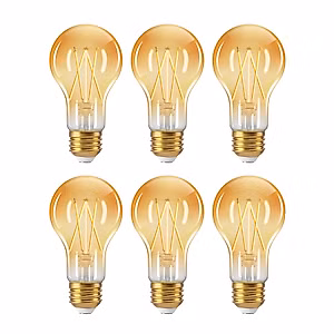 EDISHINE Vintage LED Edison Bulbs 8W, 60W Equivalent, 2200K Amber Warm Light, ST58 Antique Edison Light Bulb with 80+ CRI, A19 Dimmable Light Bulbs, 700LM, E26 Medium Base, 6 Pack