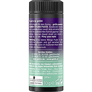Got2B Schwarzkopf Powder'ful Unisex Root Hair Styling Powder, For Instant Volume and Root Boost, Vegan, 10g