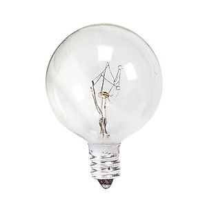 2 Pack Dura Max 40W G16.5 Globe Candelabra Base Clear Light Bulbs